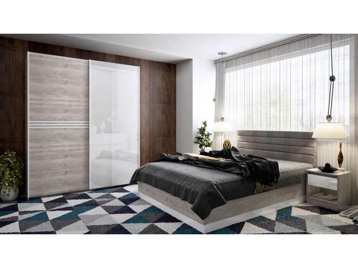 ᐉ Спален комплект Modern (greige castello oak/mdf white gloss) на топ ...