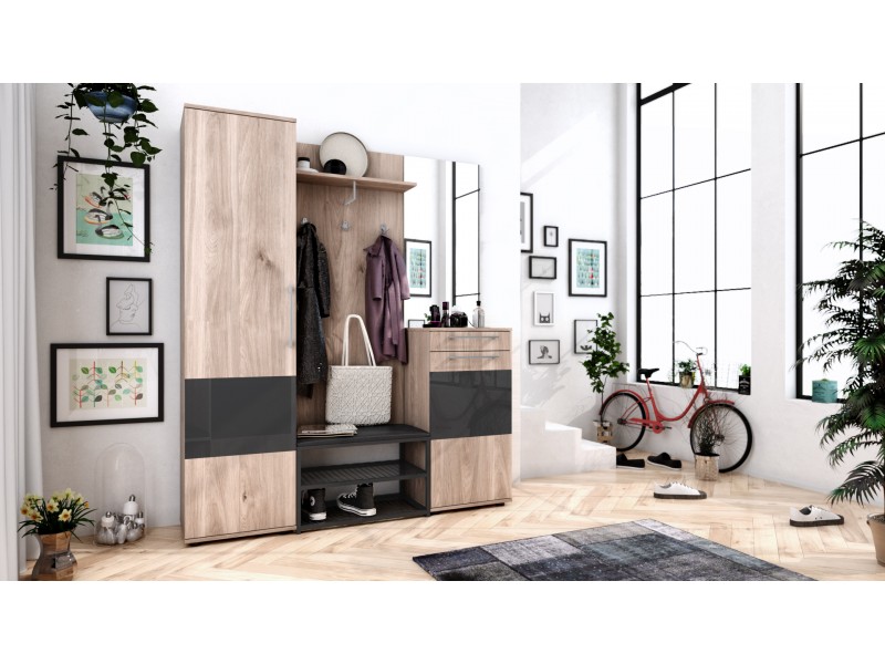 ᐉ Портманто Figaro (greige castello oak/mdf anthracite gloss) на топ ...